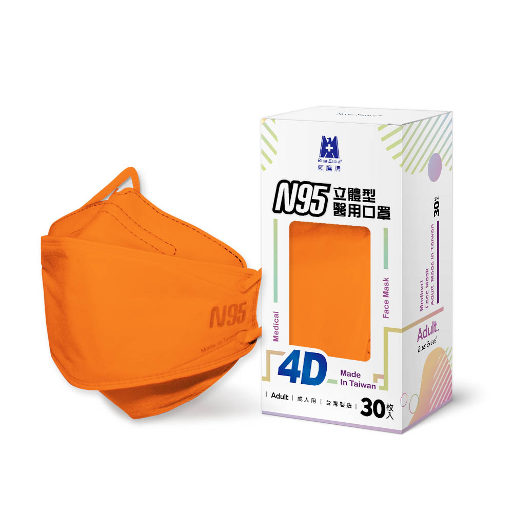 藍鷹牌｜N95 4D立體型醫療成人口罩 30片/盒(簡約白) NP-4DMWH-30